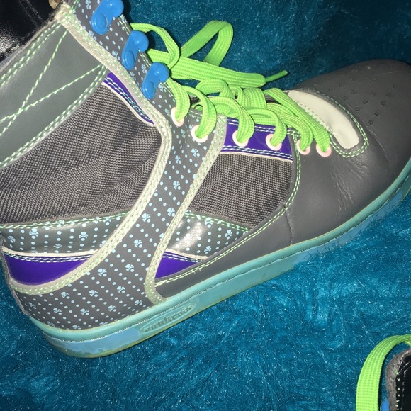 Punkrose | Shoes | Punkrose Sneakers Greylime Greenpurple Blue | Poshmark